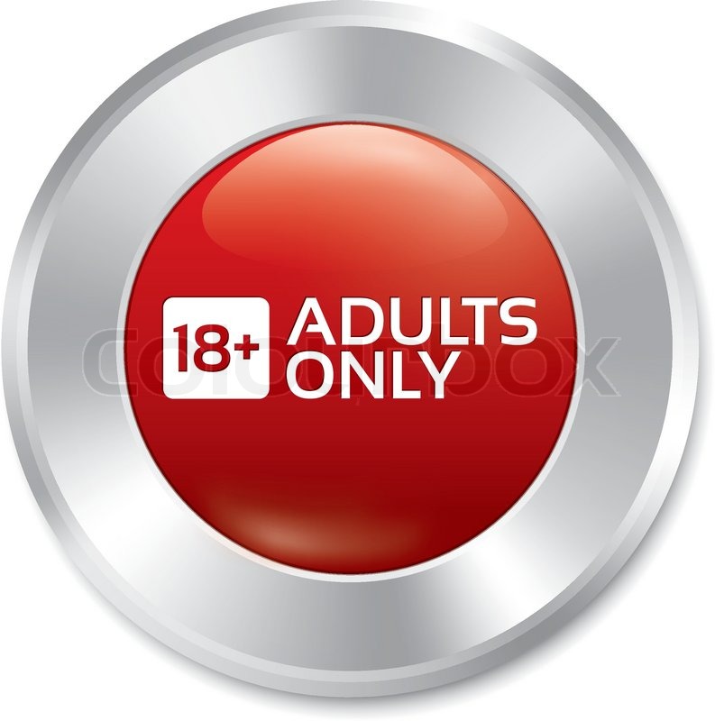 Adults only button Age limit sticker ... | Stock vector | Colourbox