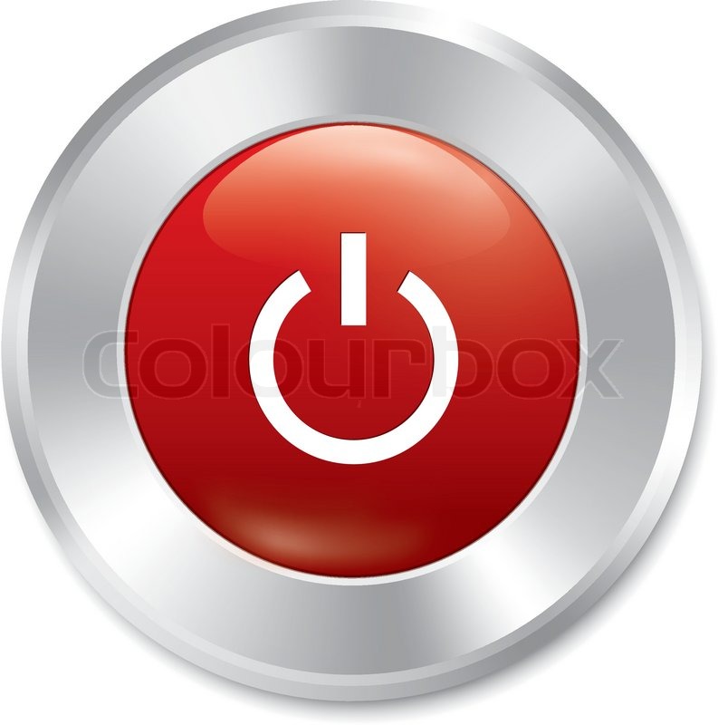 Power on button. Vector turn on red ... | Stock vector | Colourbox