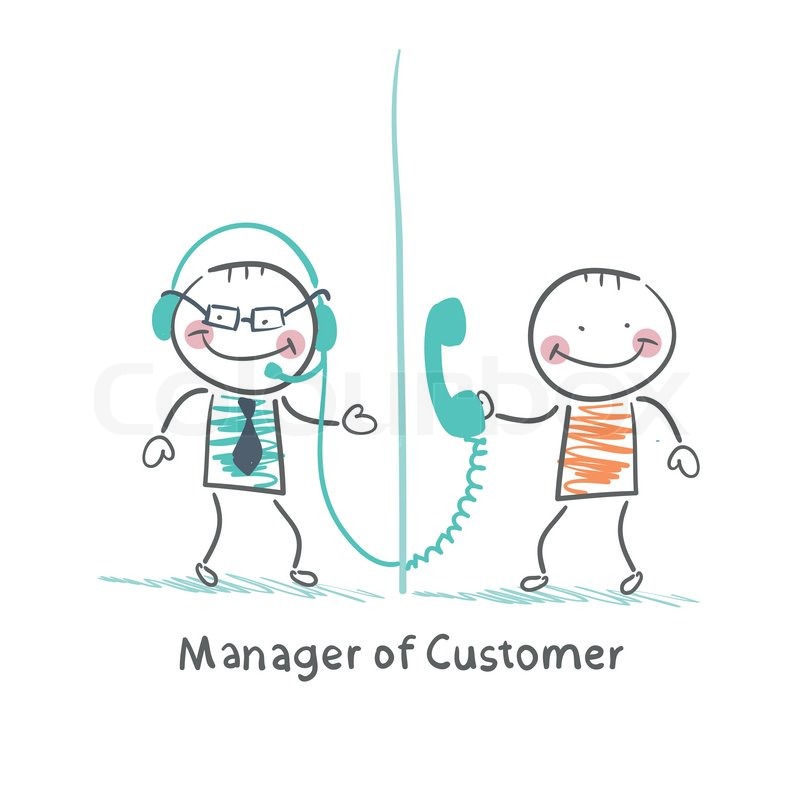 Manager of Customer talking on ... | Stock Vector | Colourbox