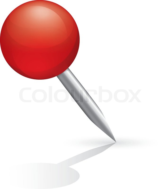 Pin- Symbol auf weißem Hintergrund ... | Stock-Vektor | Colourbox