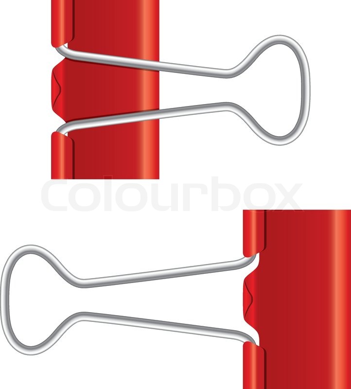 Binder Clips rote Büroklammer ... | Stock-Vektor | Colourbox