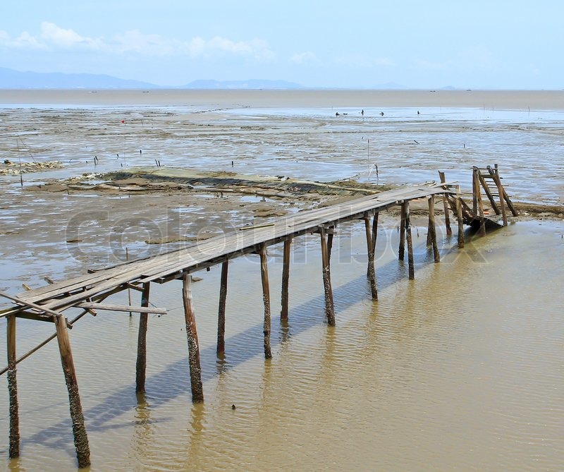 Wooden bridge in the sea | Stock image | Colourbox