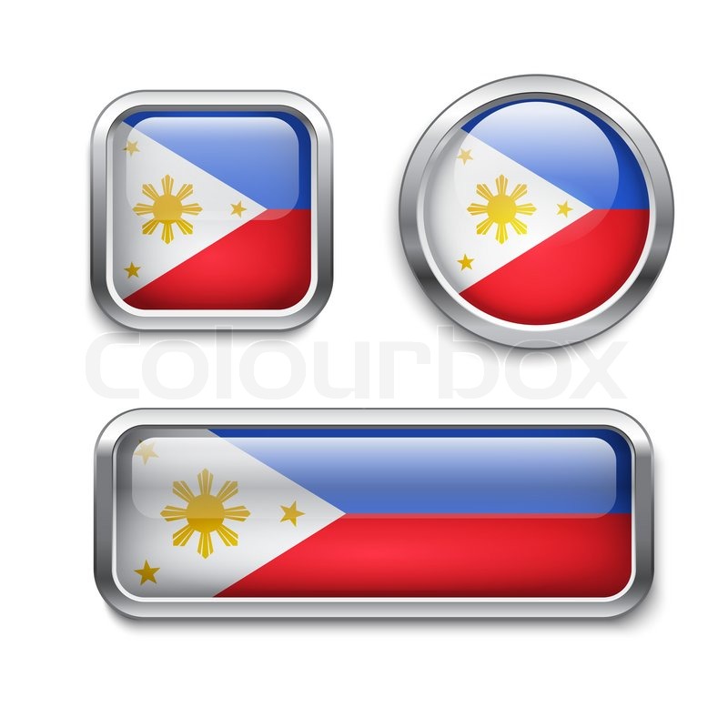 Philippines flag glass buttons | Stock Photo | Colourbox