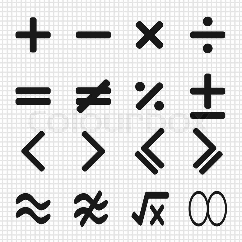 Cartoon Math Symbols Stock Illustration Download Image