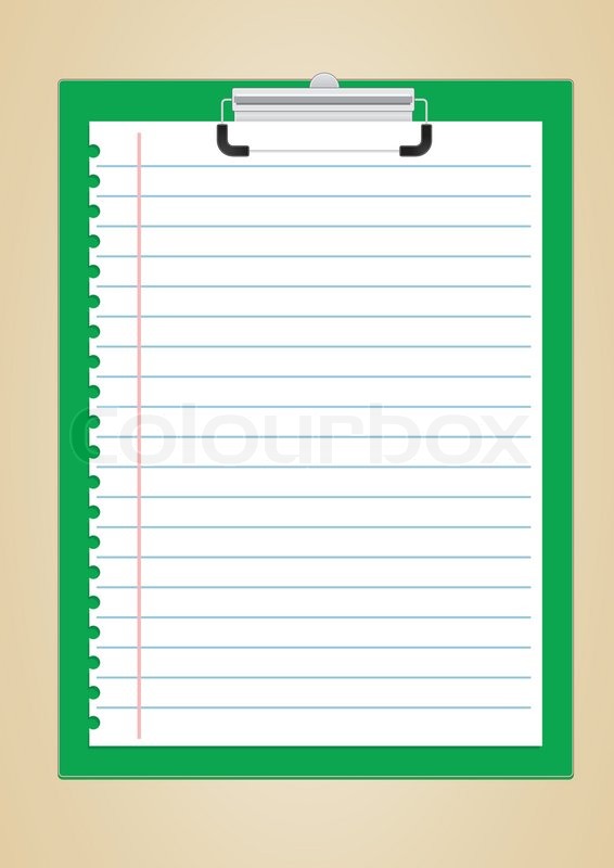 Clipboard with line paper | Stock vector | Colourbox