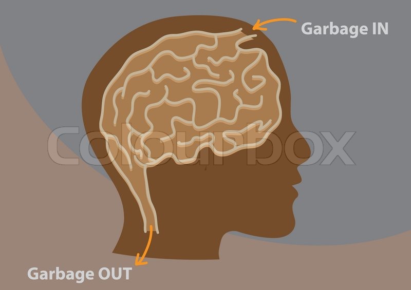 Brain maze with text 'Garbage In ... | Stock vector | Colourbox
