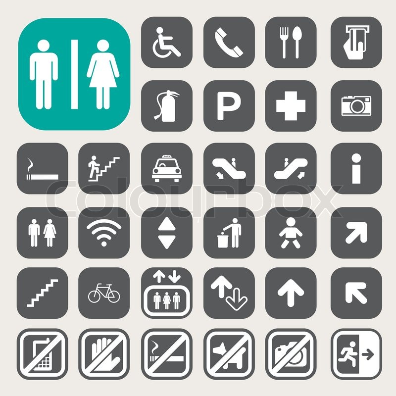 Public icons set.Illustration EPS10 | Stock vector | Colourbox