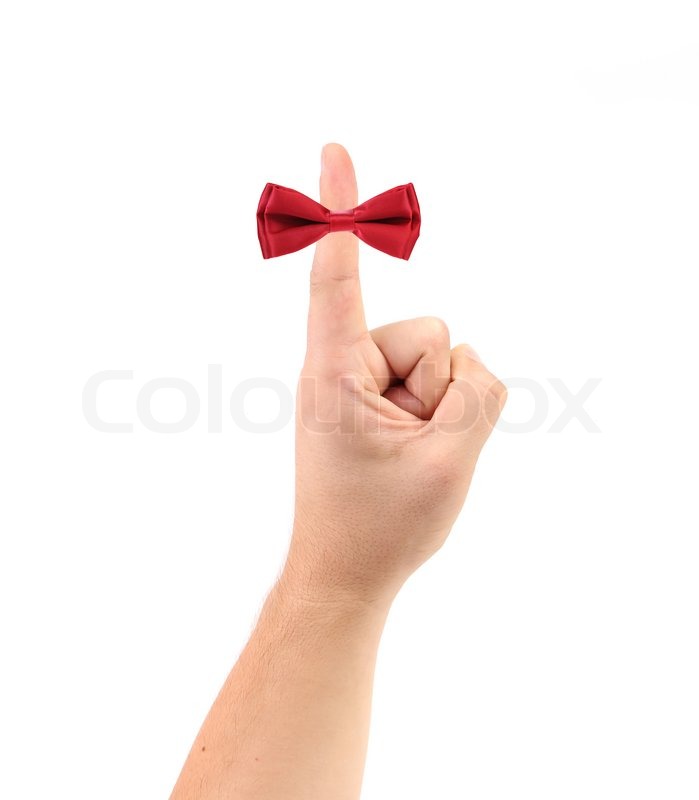 Rote Schleife an finger | Stock Bild | Colourbox
