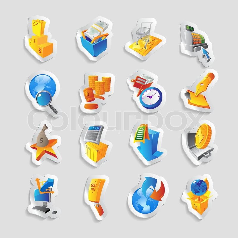 Icons für den Einzelhandel Handel | Stock-Vektor | Colourbox