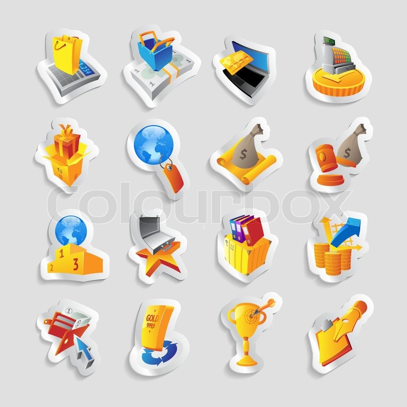 Icons für den Einzelhandel Handel | Stock-Vektor | Colourbox