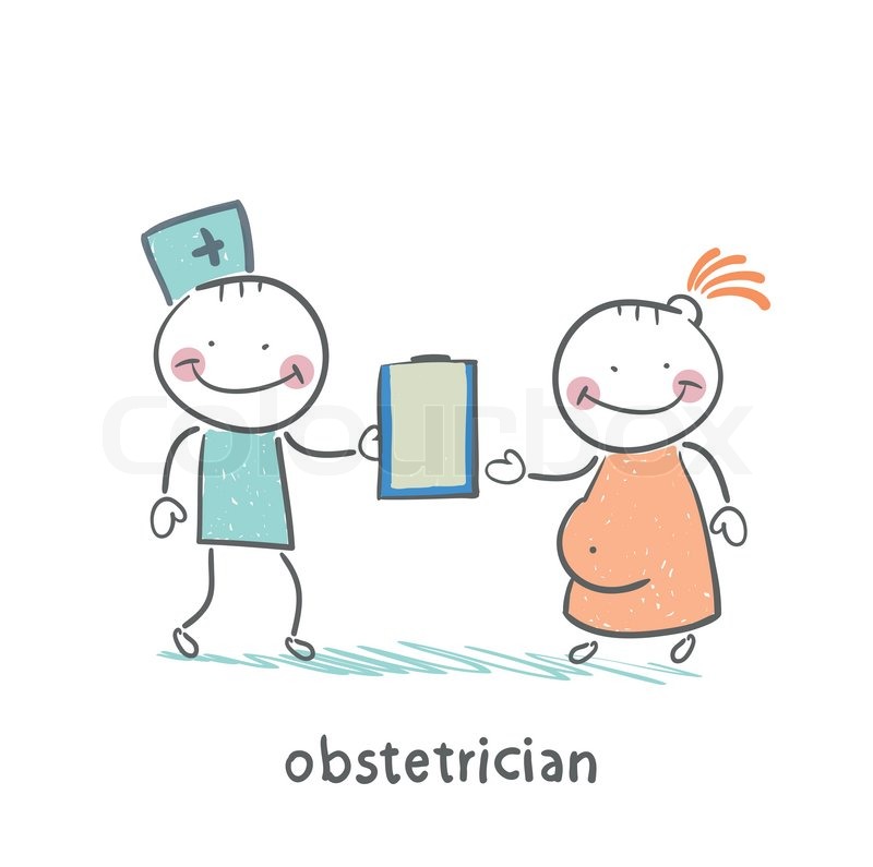 Obstetrician with a patient | Stock Vector | Colourbox