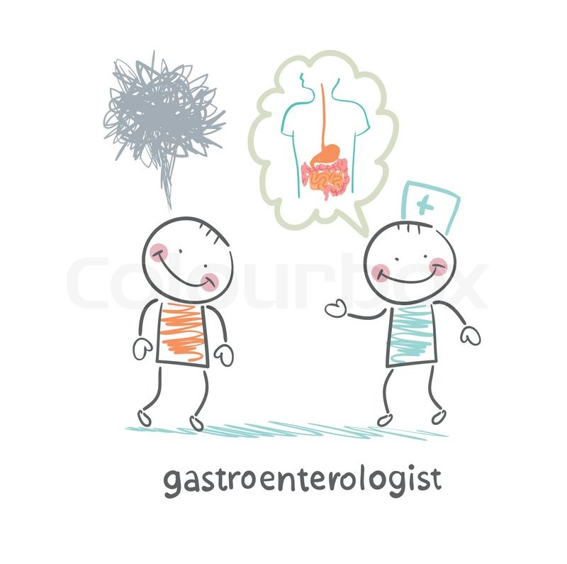 Gastroenterologist tells the patient ... | Stock Vector | Colourbox