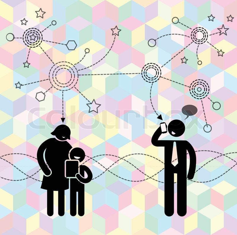 Family icon to communicate by phone | Stock vector | Colourbox