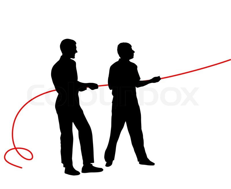 Black silhouettes of people pulling ... | Stock vector | Colourbox