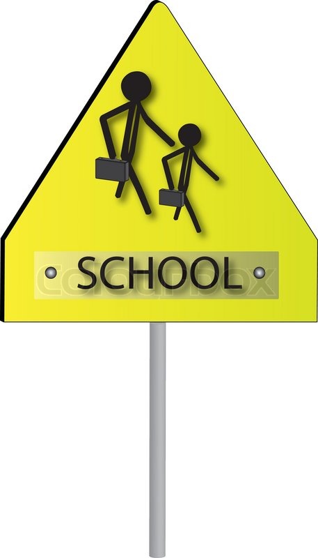 Children going to school sign | Stock Vector | Colourbox
