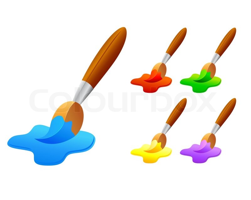 Bunte Farben-Pinsel-set | Stock-Vektor | Colourbox