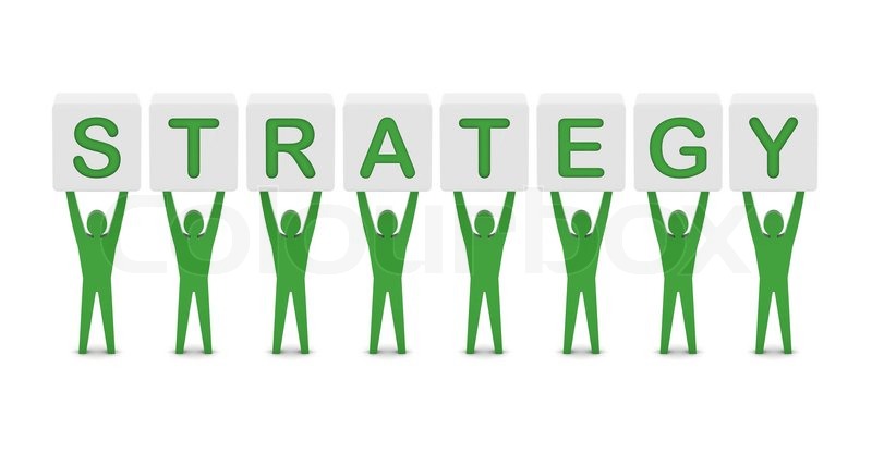 Men holding the word strategy. Concept ... | Stock image | Colourbox