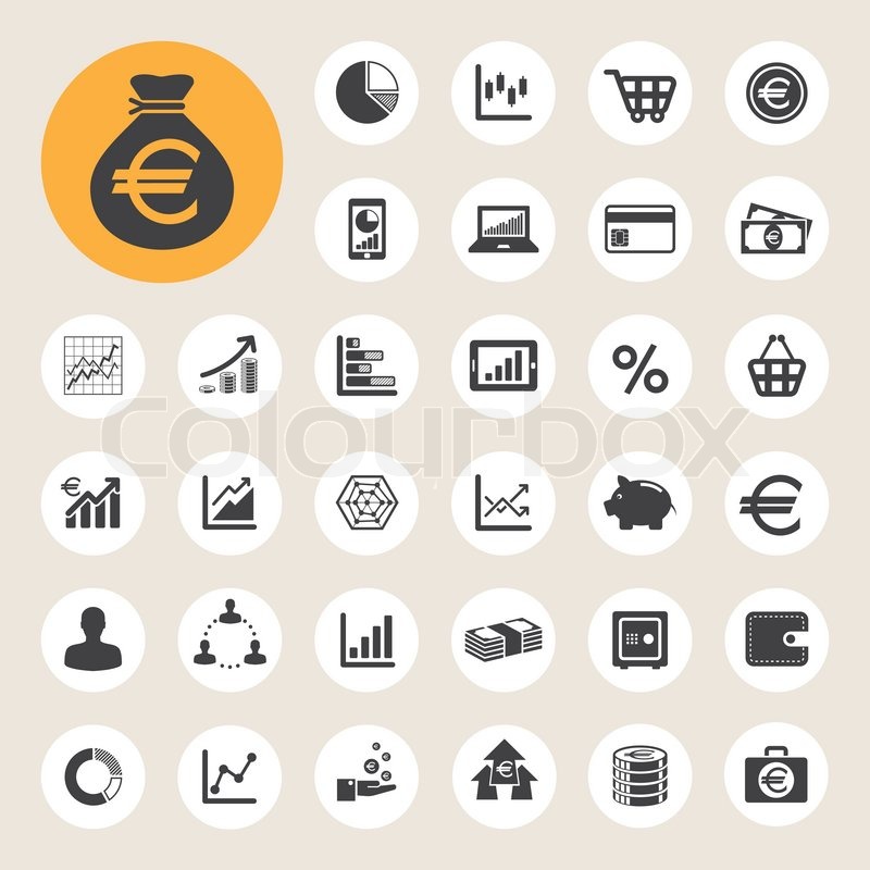Wirtschaft und Finanzen icon set | Stock-Vektor | Colourbox