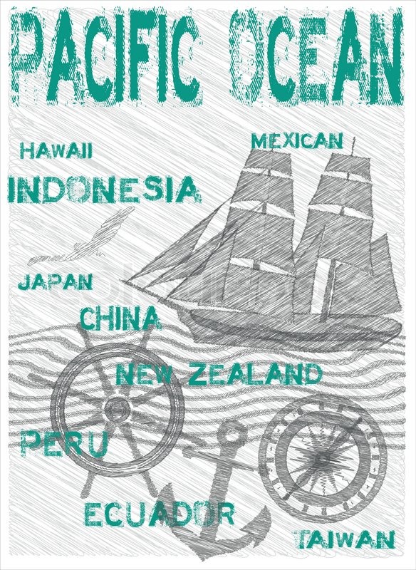 Pacific ocean | Stock vector | Colourbox