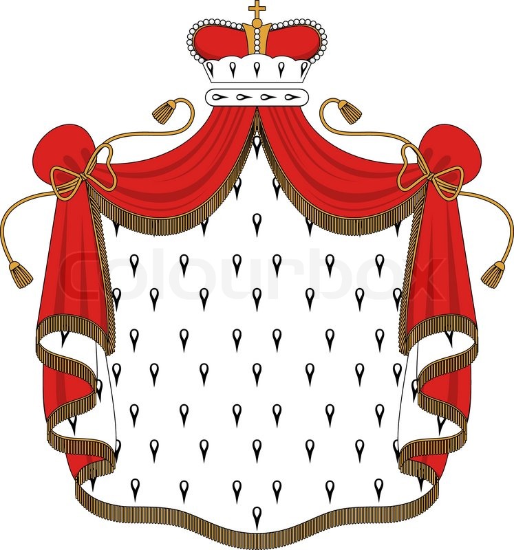 Royal mantle with crown for heraldry ... | Stock vector | Colourbox