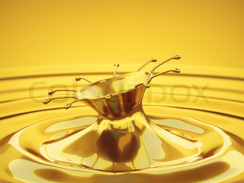 Splash of melted gold with droplets and ... | Stock image | Colourbox
