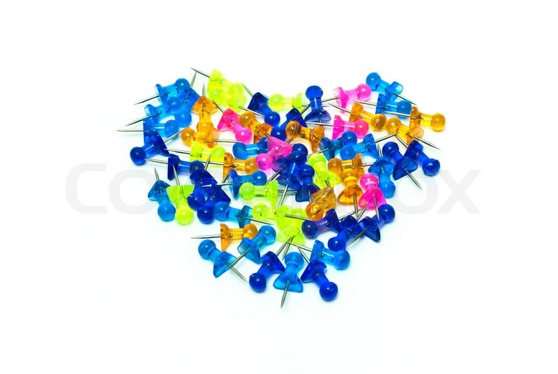 Collection of pins,heart, isolated | Stock image | Colourbox
