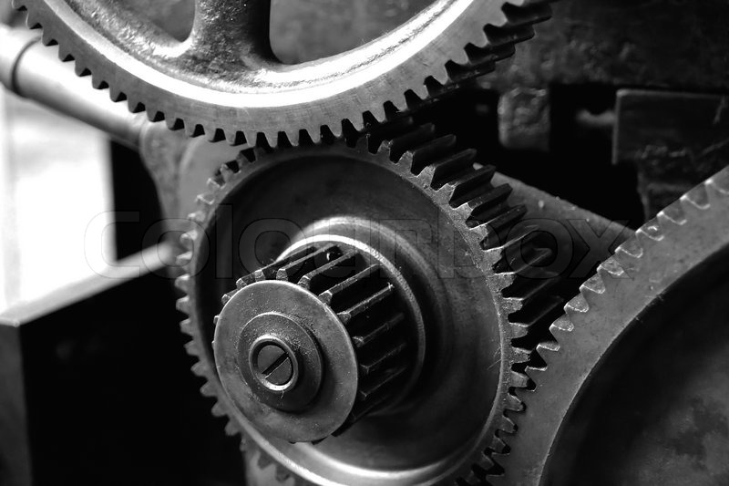 Gears of an old machine in the ... | Stock image | Colourbox