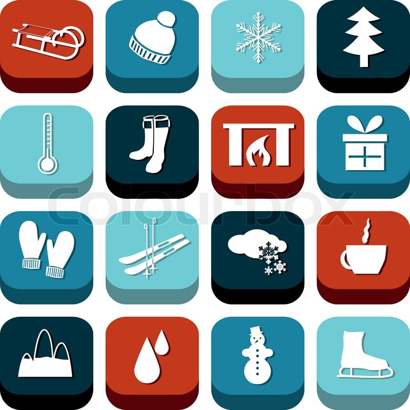 Winter icons | Stock-Vektor | Colourbox