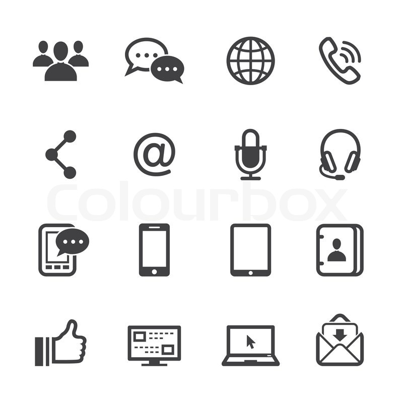 Communication Icons with White ... | Stock vector | Colourbox