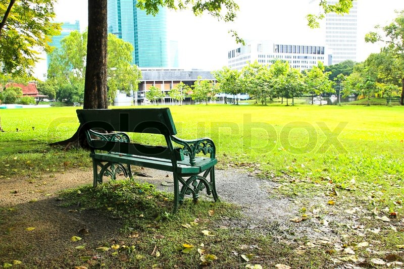 Bank im Park | Stock Bild | Colourbox