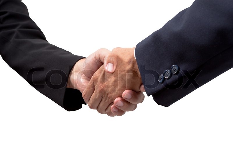 Businessman handshake isolated on white ... | Stock image | Colourbox