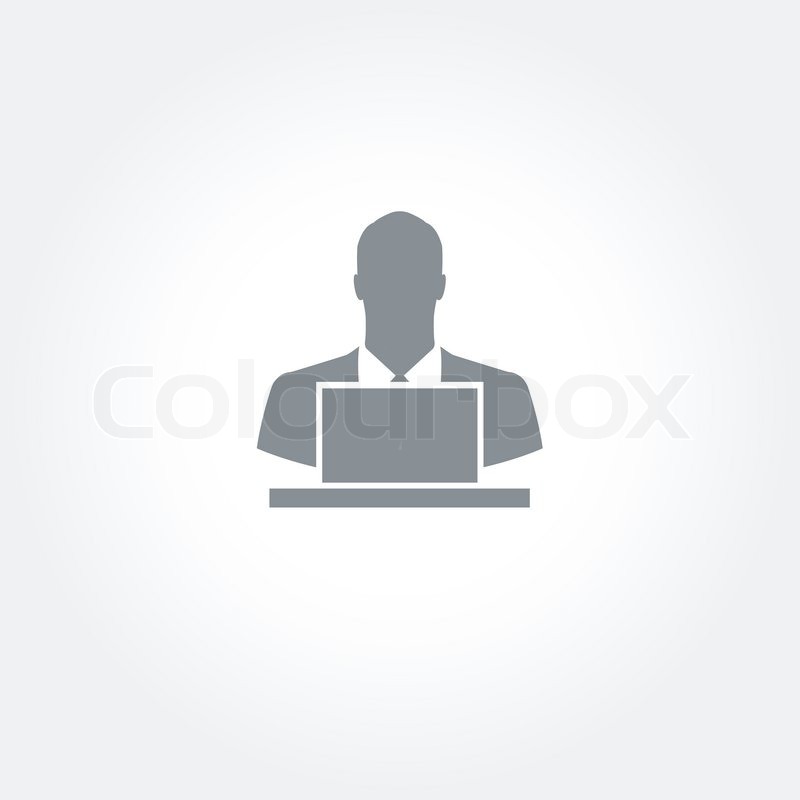 Businessman using computer - vector ... | Stock vector | Colourbox
