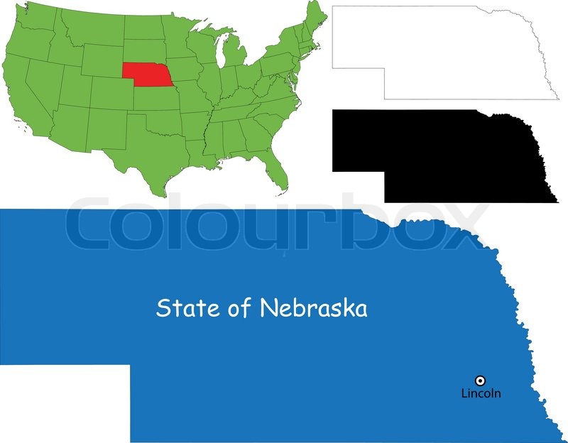 Illustration of State of Nebraska, USA | Stock vector | Colourbox