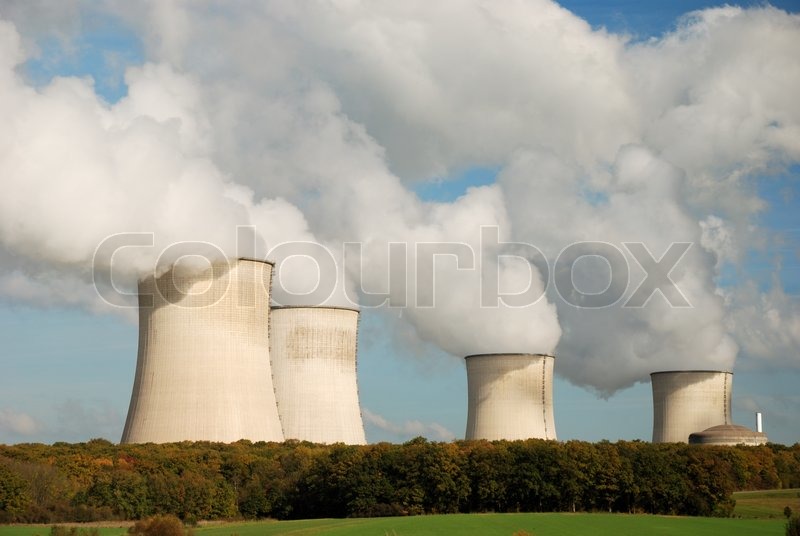 Køletårne af et atomkraftværk | Stock foto | Colourbox