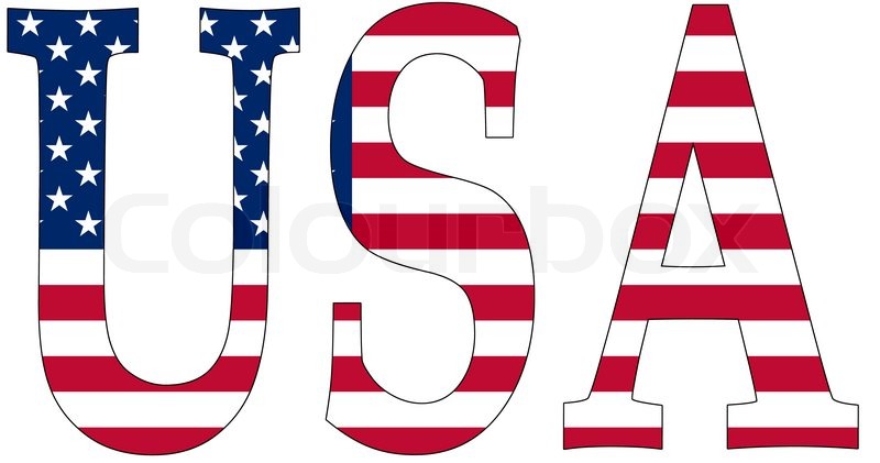 USA written in national colors | Stock image | Colourbox