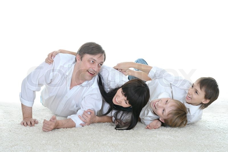 Funny family of four | Stock Photo | Colourbox