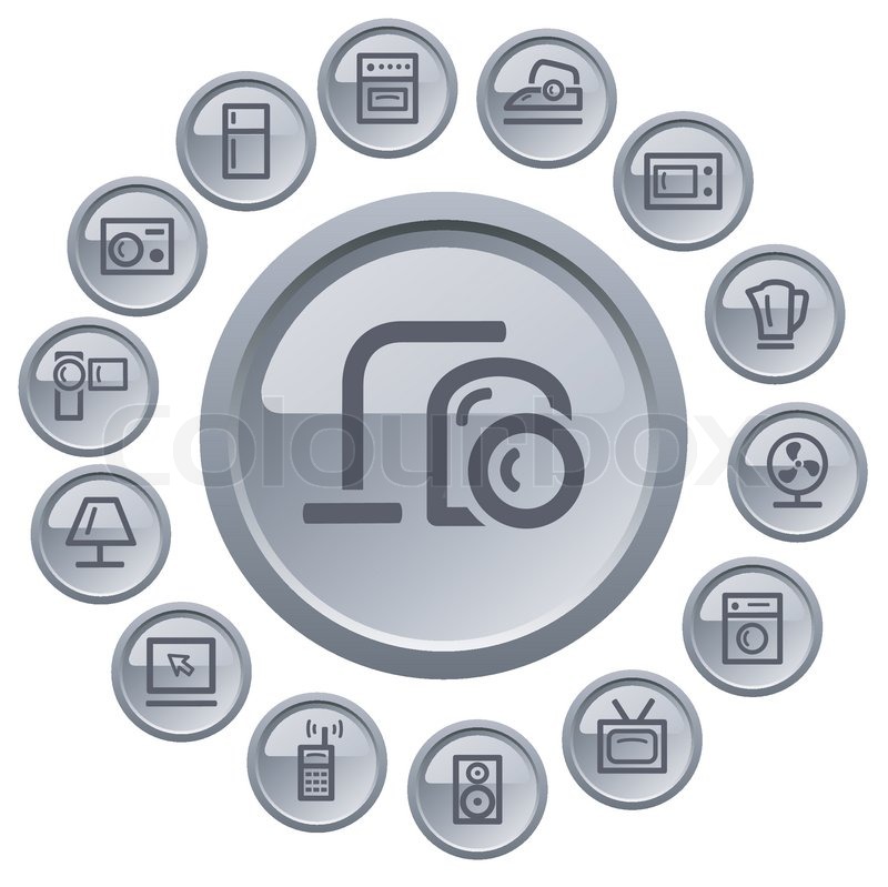 Home electronics button set | Stock vector | Colourbox