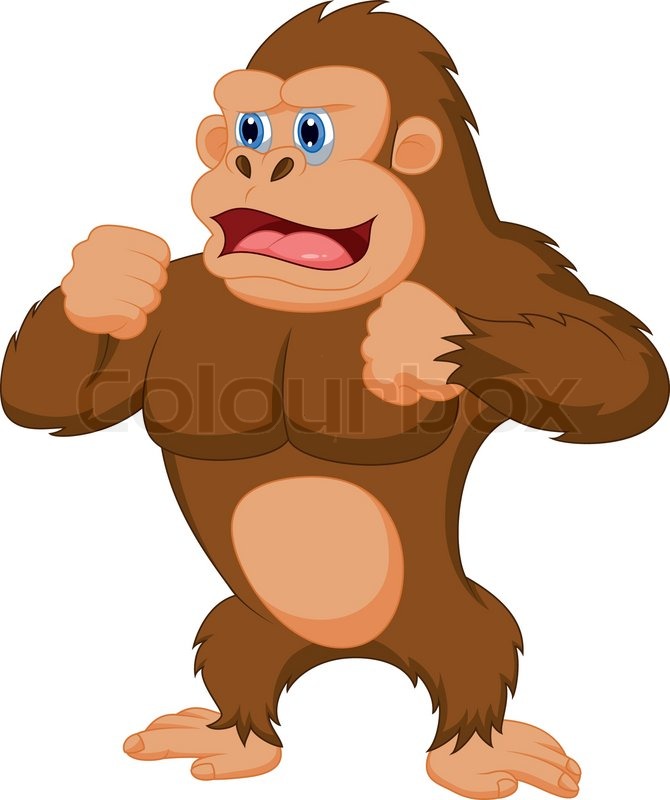 Vector illustration of Gorilla cartoon | Stock vector | Colourbox