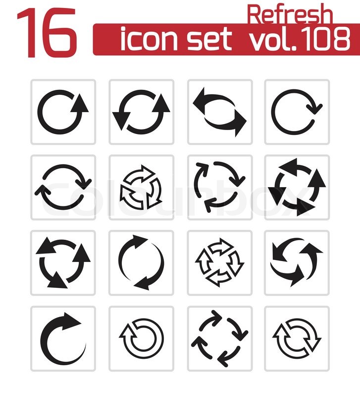 Vector black refresh icons set | Stock vector | Colourbox