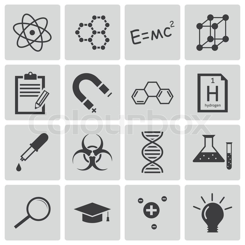 Vector black science icons set | Stock vector | Colourbox