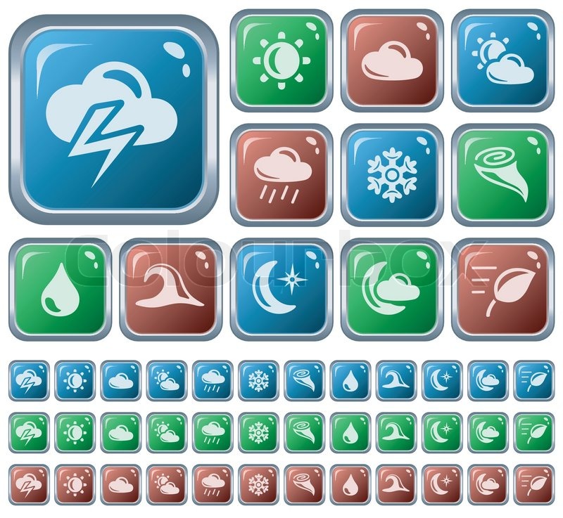 Weather button set | Stock vector | Colourbox