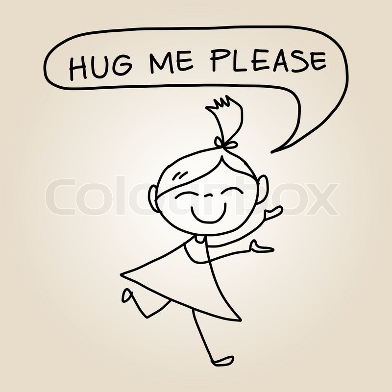 Hand drawing cartoon character happy ... | Stock vector | Colourbox