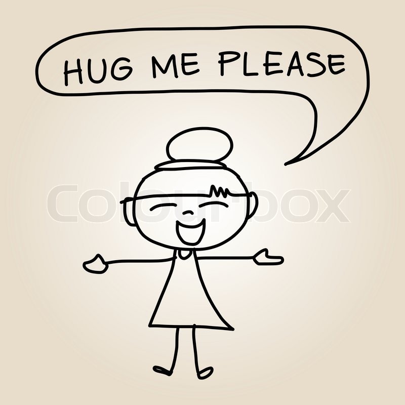 Handzeichnung Zeichentrickfigur Glück | Stock-Vektor | Colourbox