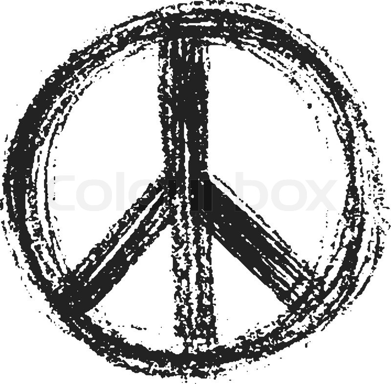 Red peace symbol created in grunge ... | Stock vector | Colourbox