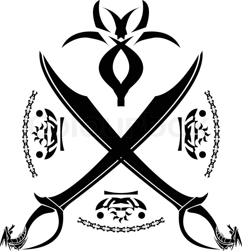 Fantasy heraldic symbol. stencil. ... | Stock vector | Colourbox