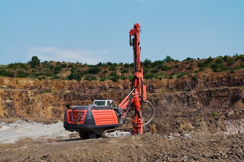 Drilling machine in open cast mining ... | Stock image | Colourbox