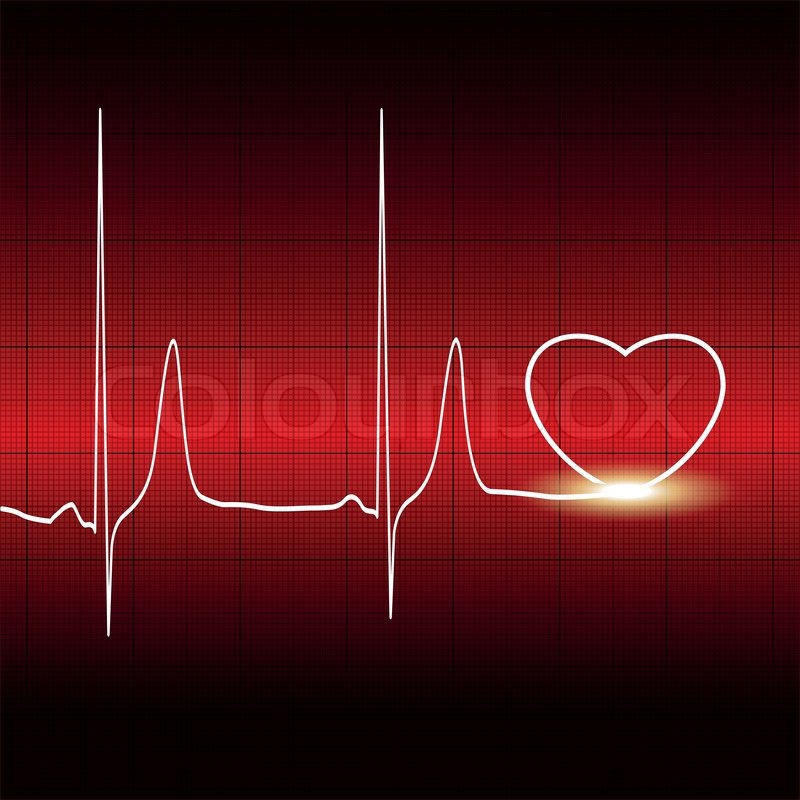 Heart and heartbeat symbol on ... | Stock vector | Colourbox
