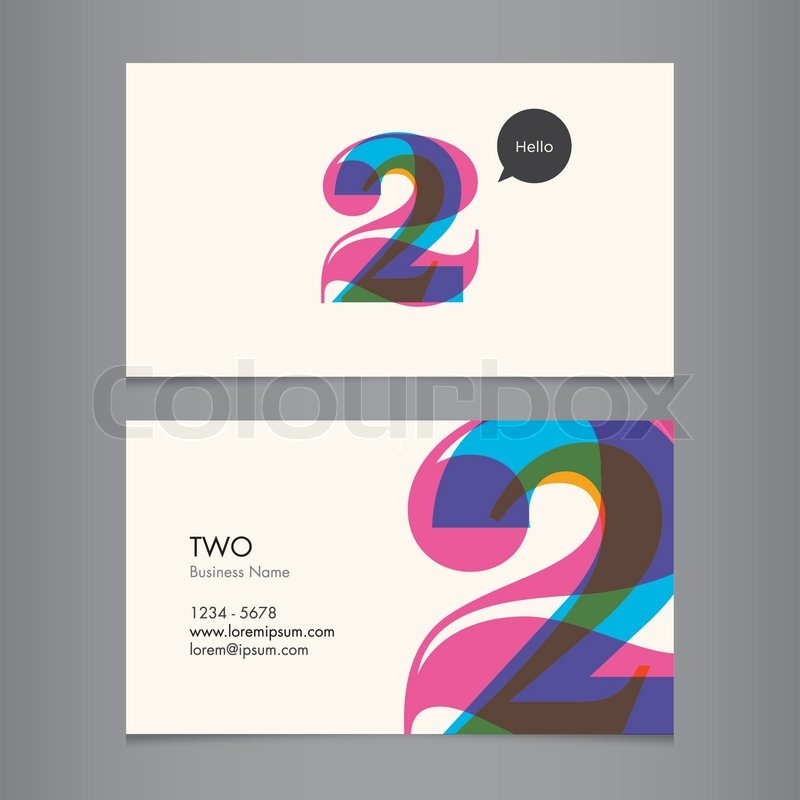 Business card template with number, ... | Stock vector | Colourbox