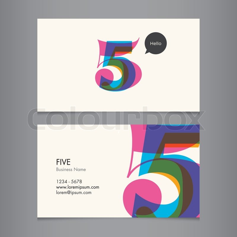 Business card template with number, ... | Stock vector | Colourbox