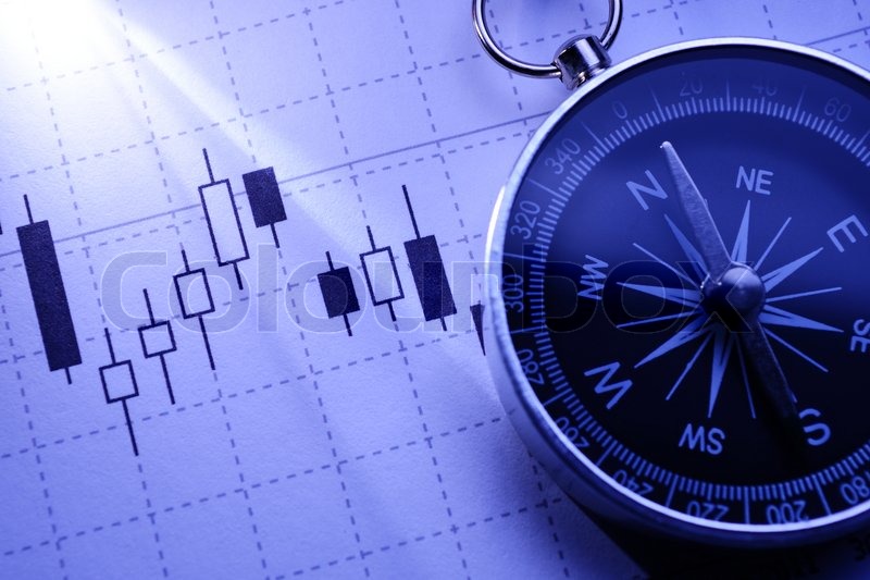 Compass på en business graf | Stock foto | Colourbox